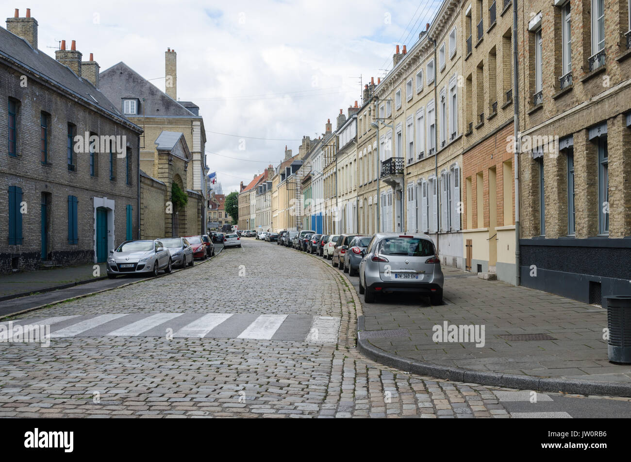 Old streets and buildings in the Northern French town of Saint-Omer ...