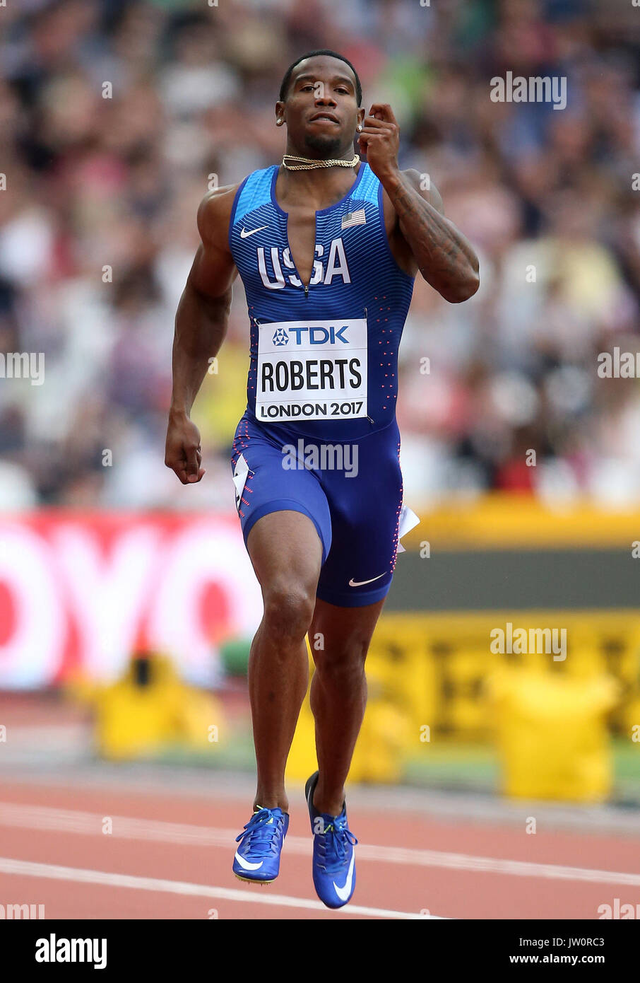USA's Gil Robert during the Men's 400m heat six during day two of the ...