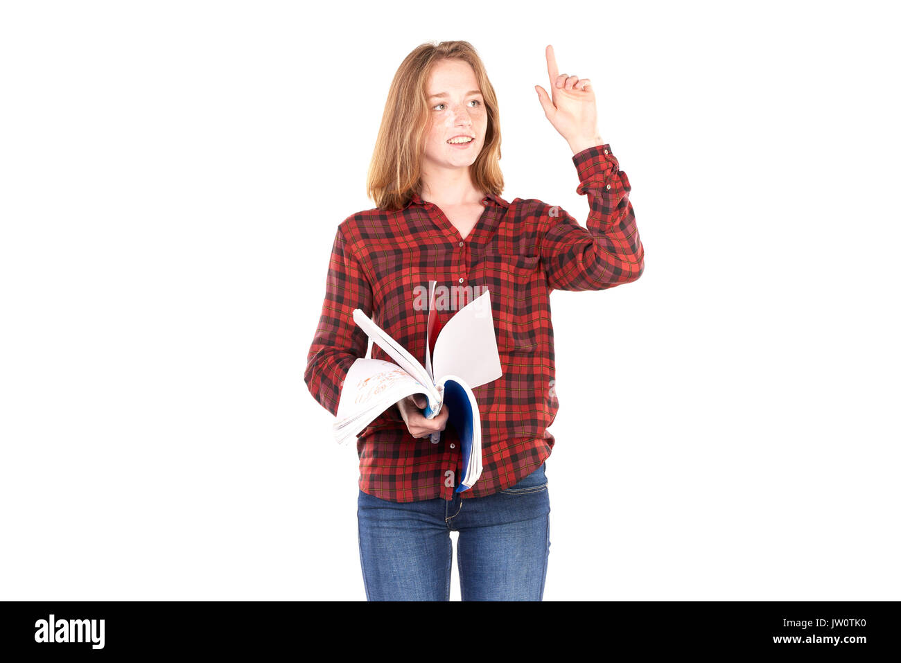 Student with notebooks Stock Photo - Alamy