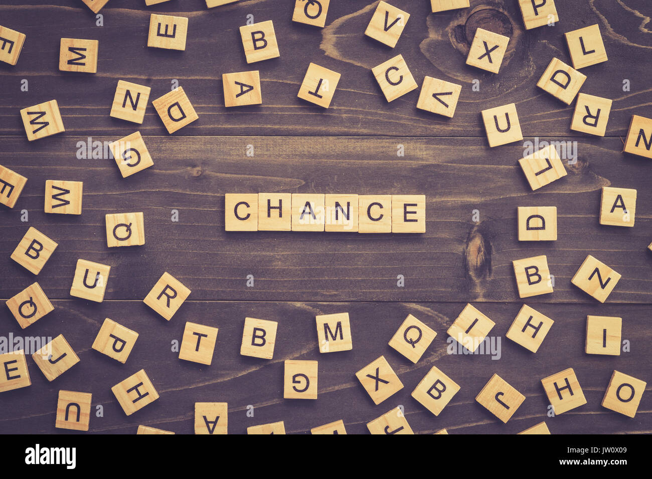Chance word wood block on table for business concept Stock Photo - Alamy