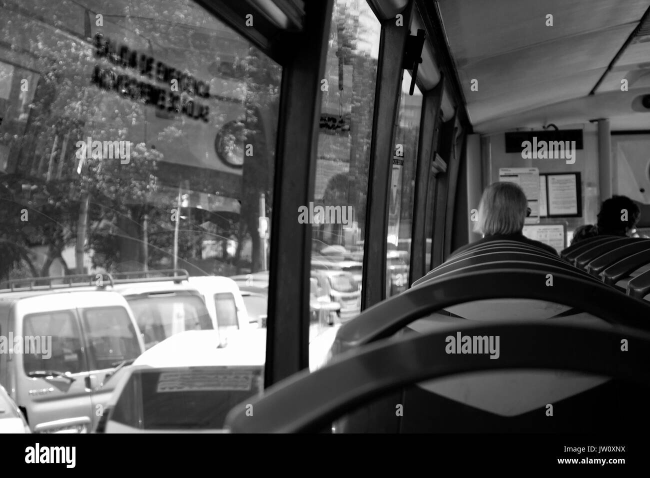 Bus interior view Black and White Stock Photos & Images - Alamy