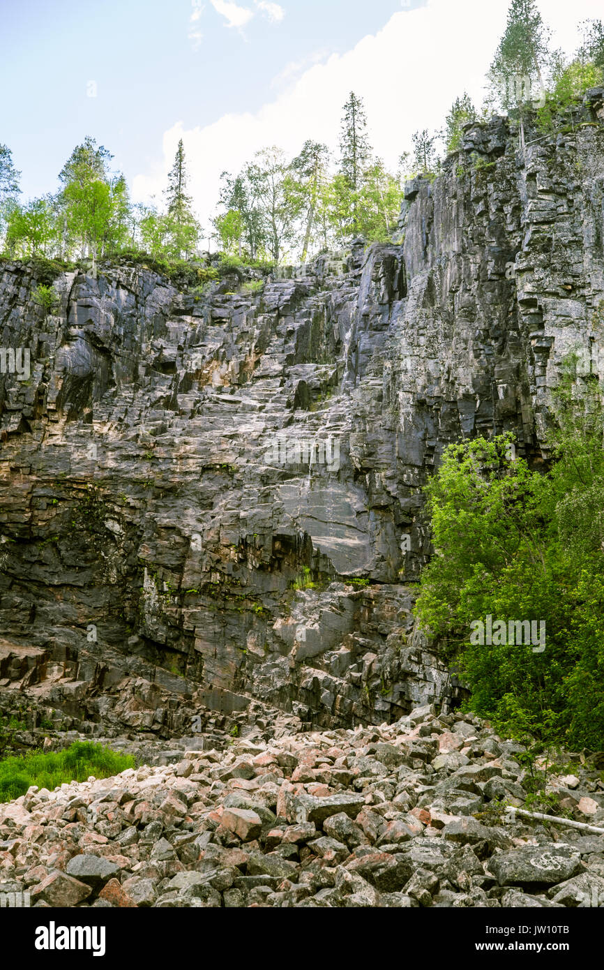 A beautiful rocky forest landscape in Finland Stock Photo - Alamy