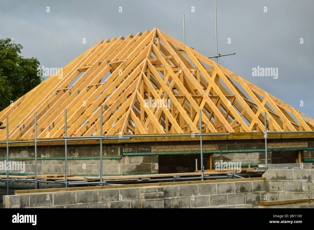Timber Roof Frame Stock Photo - Alamy
