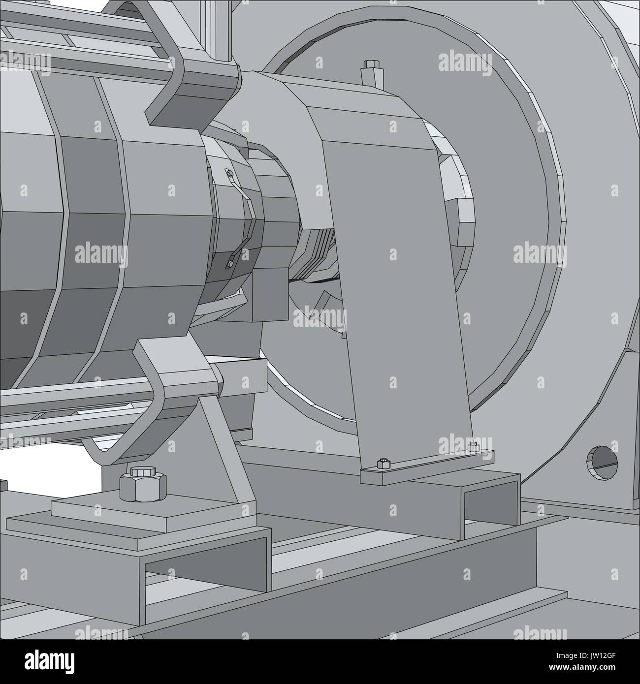 Industrial equipment pump. Electrical engine. Wire-frame. EPS10 format ...