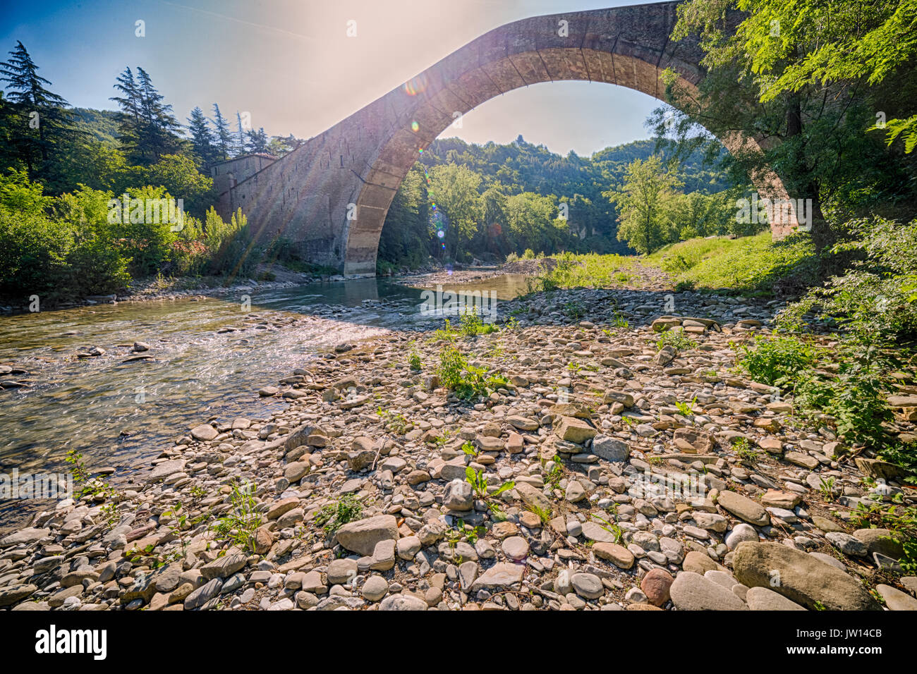 river under Alidosi Bridge, Renaissance masterpiece of civil ...