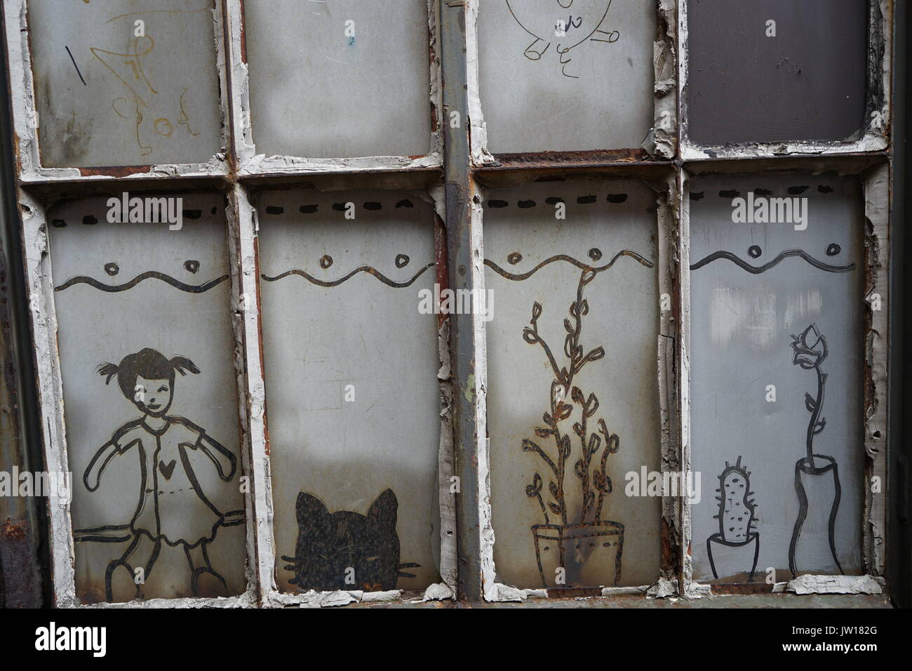 Old window art Stock Photo - Alamy