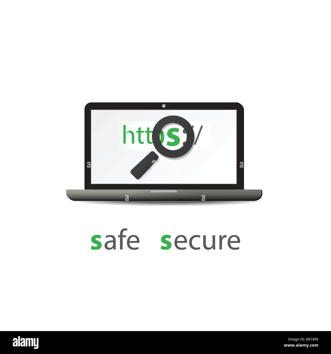 Protocol Safe And Secure Browsing On Mobile Computer Stock Vector Image And Art Alamy