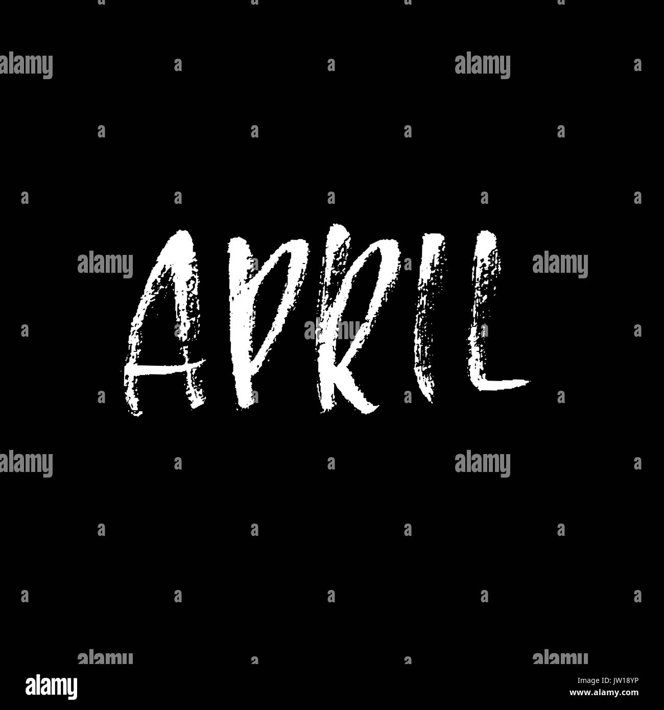 April. Modern dry brush lettering. Name of the months. Vector ...
