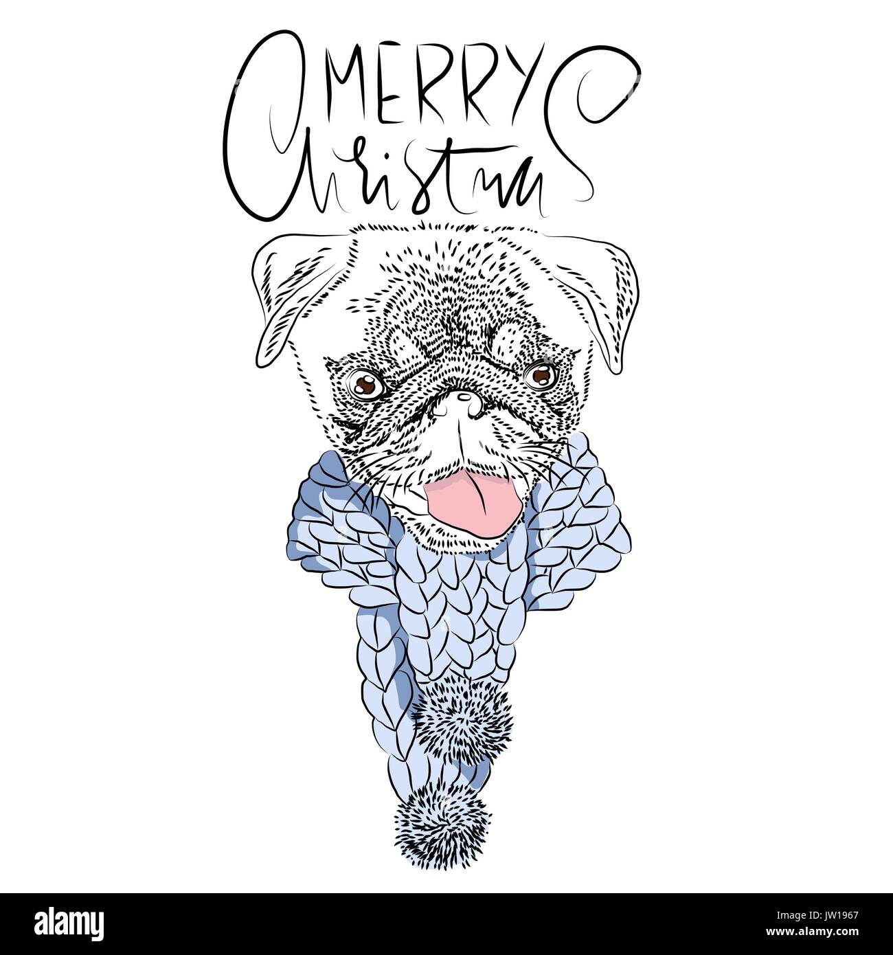 Blue white hand knitted Stock Vector Images - Alamy