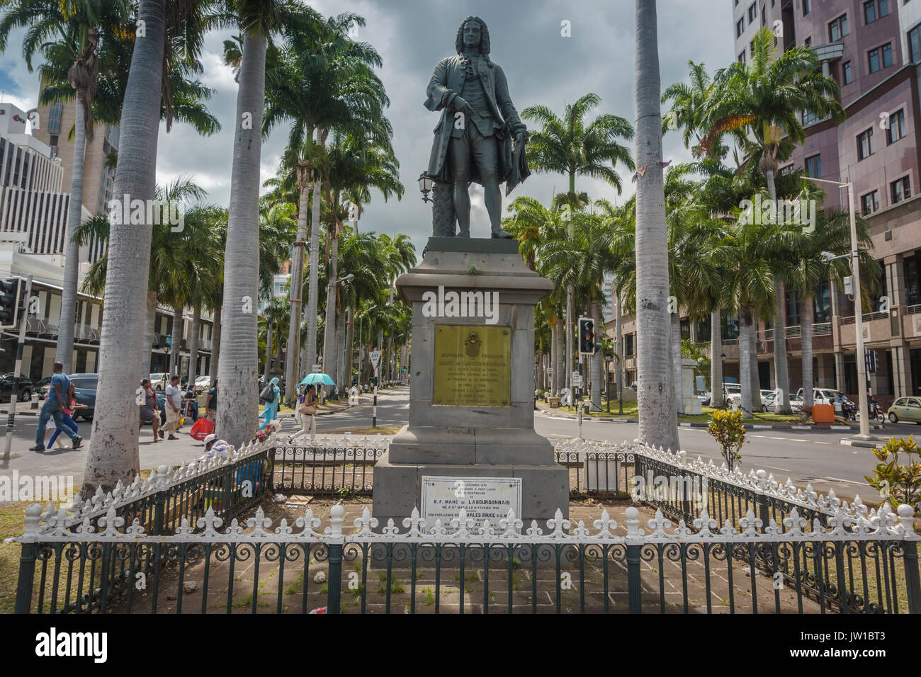 Statue of Mahe de Labourdonnais, Port-Louis, Mauritius Stock Photo - Alamy