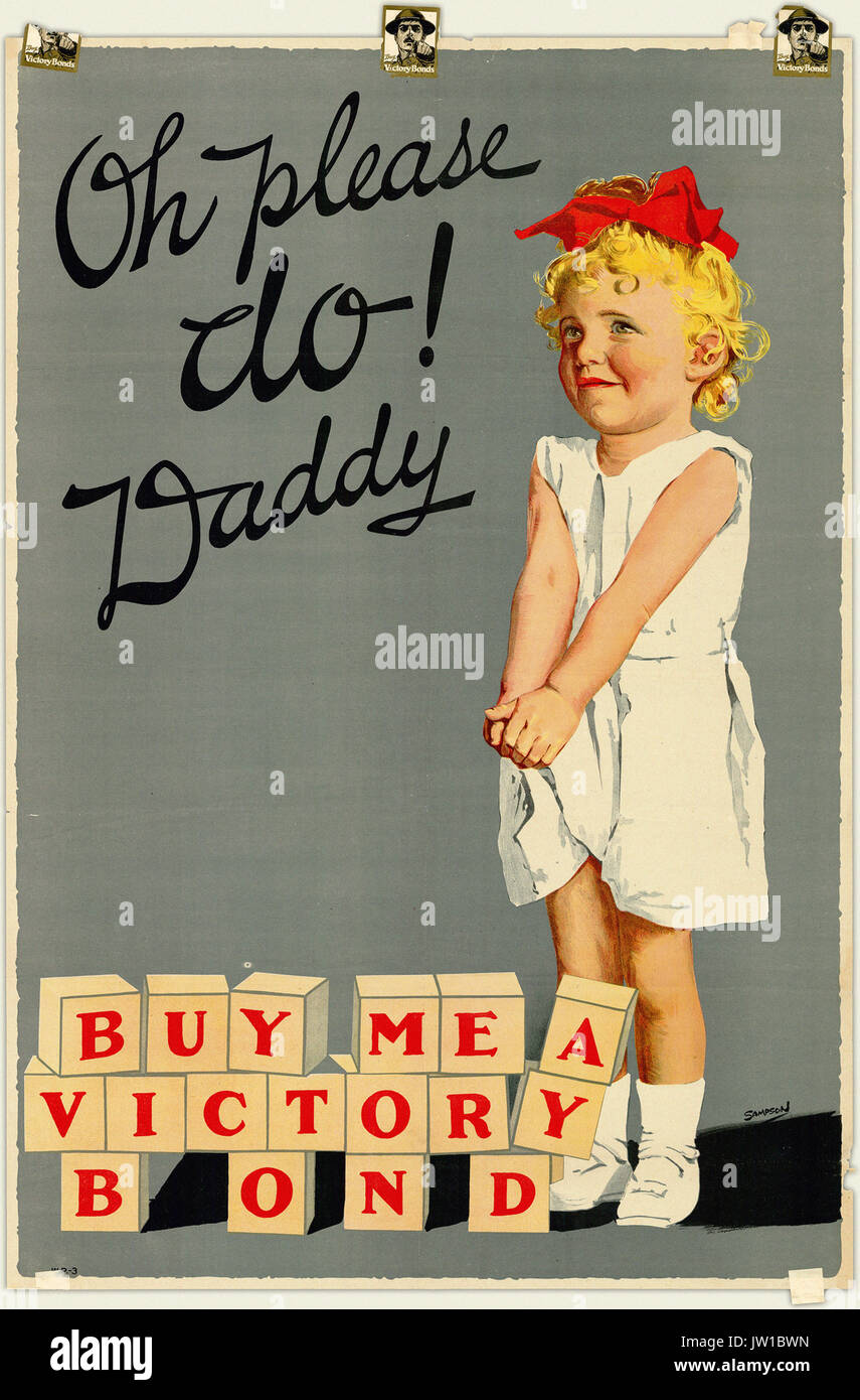 Oh please do Daddy. Buy me a victory bond Stock Photo - Alamy