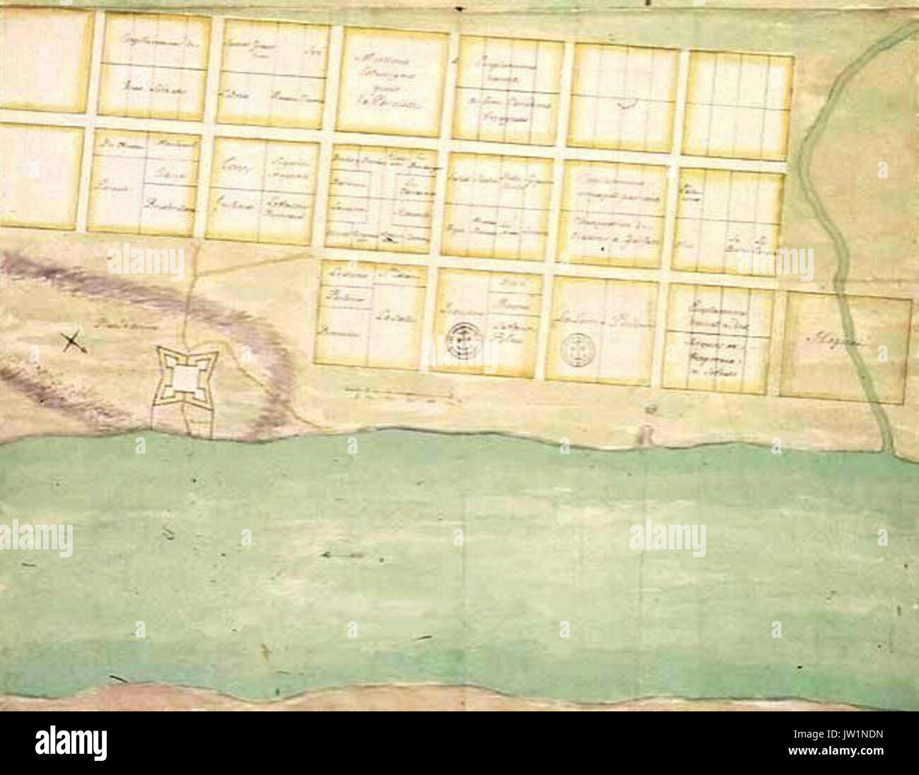 Old Mobile Map 1702 Stock Photo - Alamy