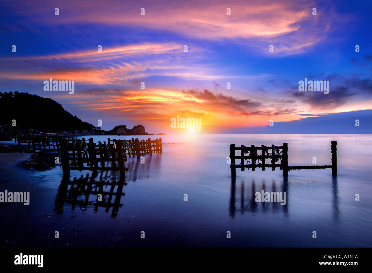 Wood at sunset hi-res stock photography and images - Alamy