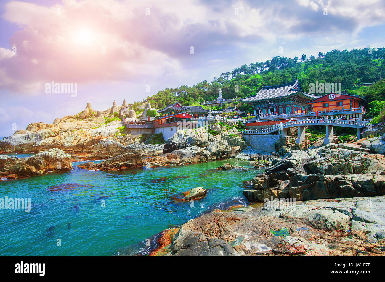 Haedong Yonggungsa Temple and Haeundae Sea in Busan, South Korea Stock ...