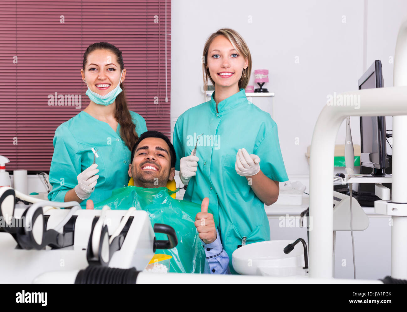 Portrait of doctor and positive patient inside Stock Photo - Alamy