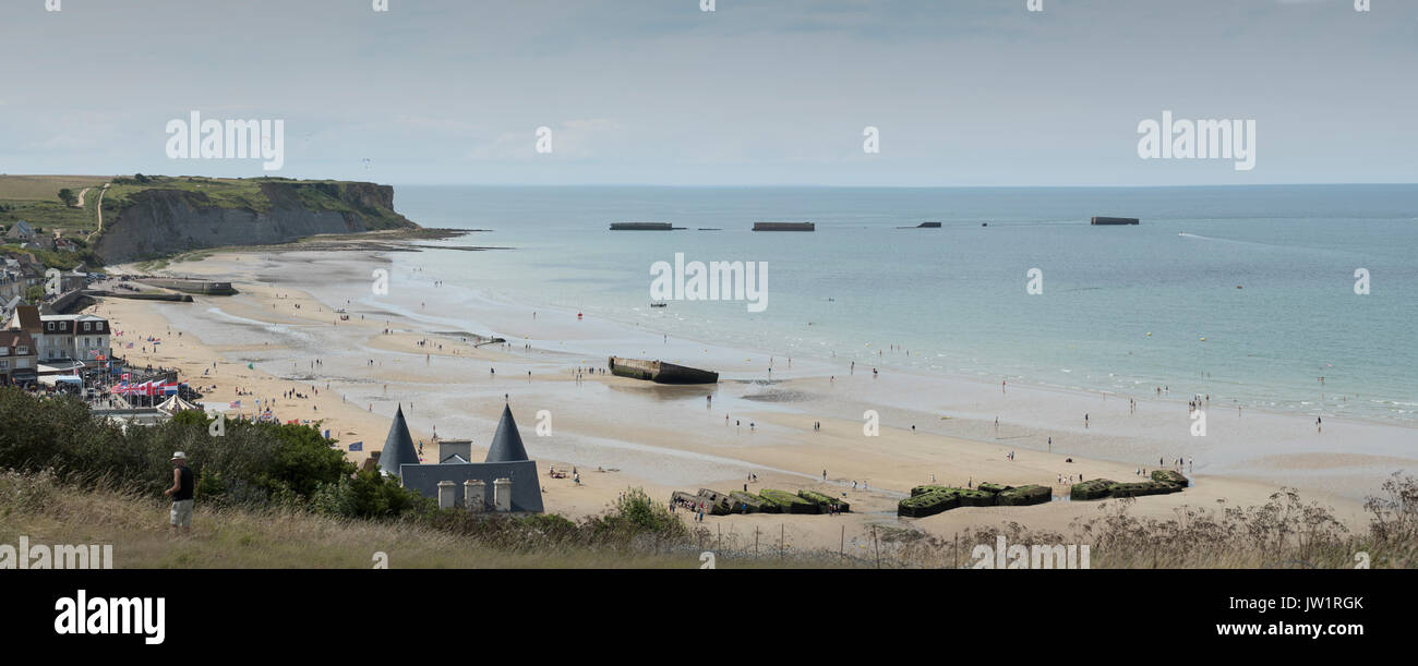 Arromanches-les-Bain, Cavados, Normandy, France. August 2017 Remains of ...