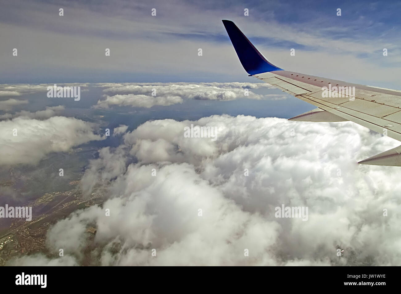 The view from the plane of the cloud over Italy, Europe Stock Photo - Alamy