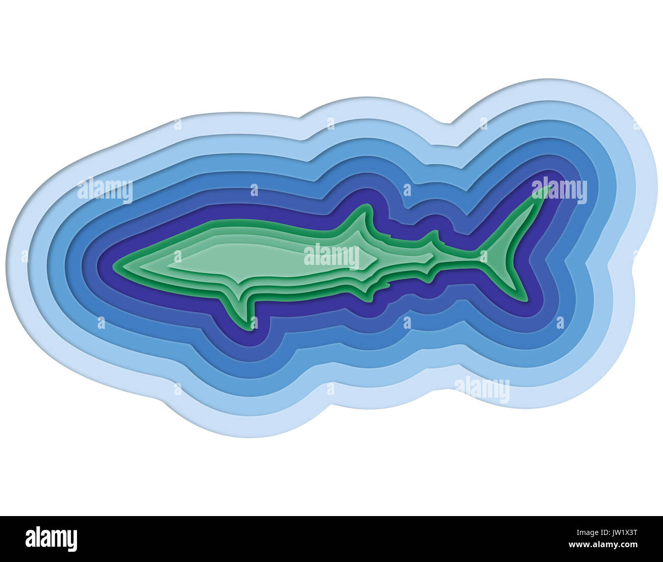 illustration of a layered fish in the sea Stock Photo - Alamy