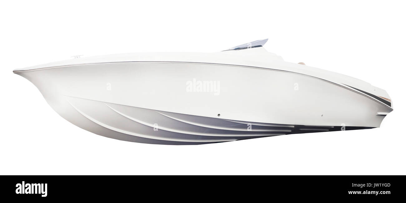Side view of luxury motor boat. Isolated over white background Stock ...