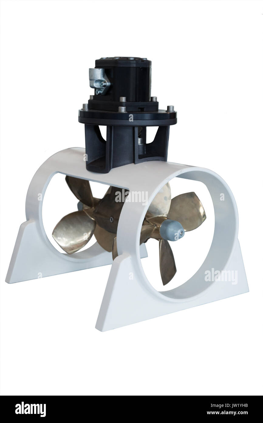 Marine screw propeller isolated on white close up Stock Photo - Alamy