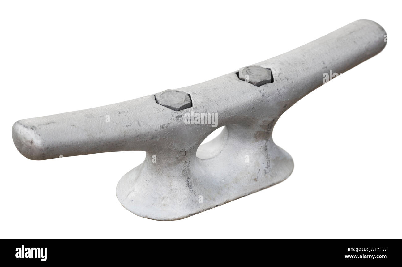 Mooring, or towing bitts close up isolated on white background Stock ...