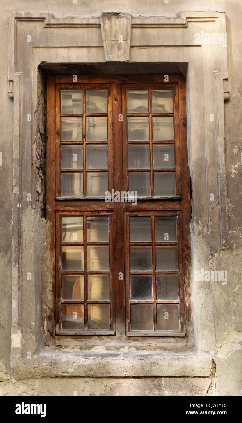the decorated window of the old building Stock Photo - Alamy