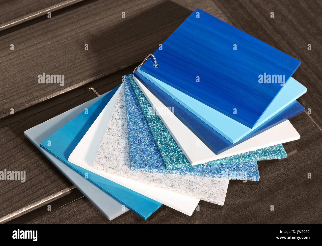 Marble materials tiles color swatches on metal string chain Stock Photo ...