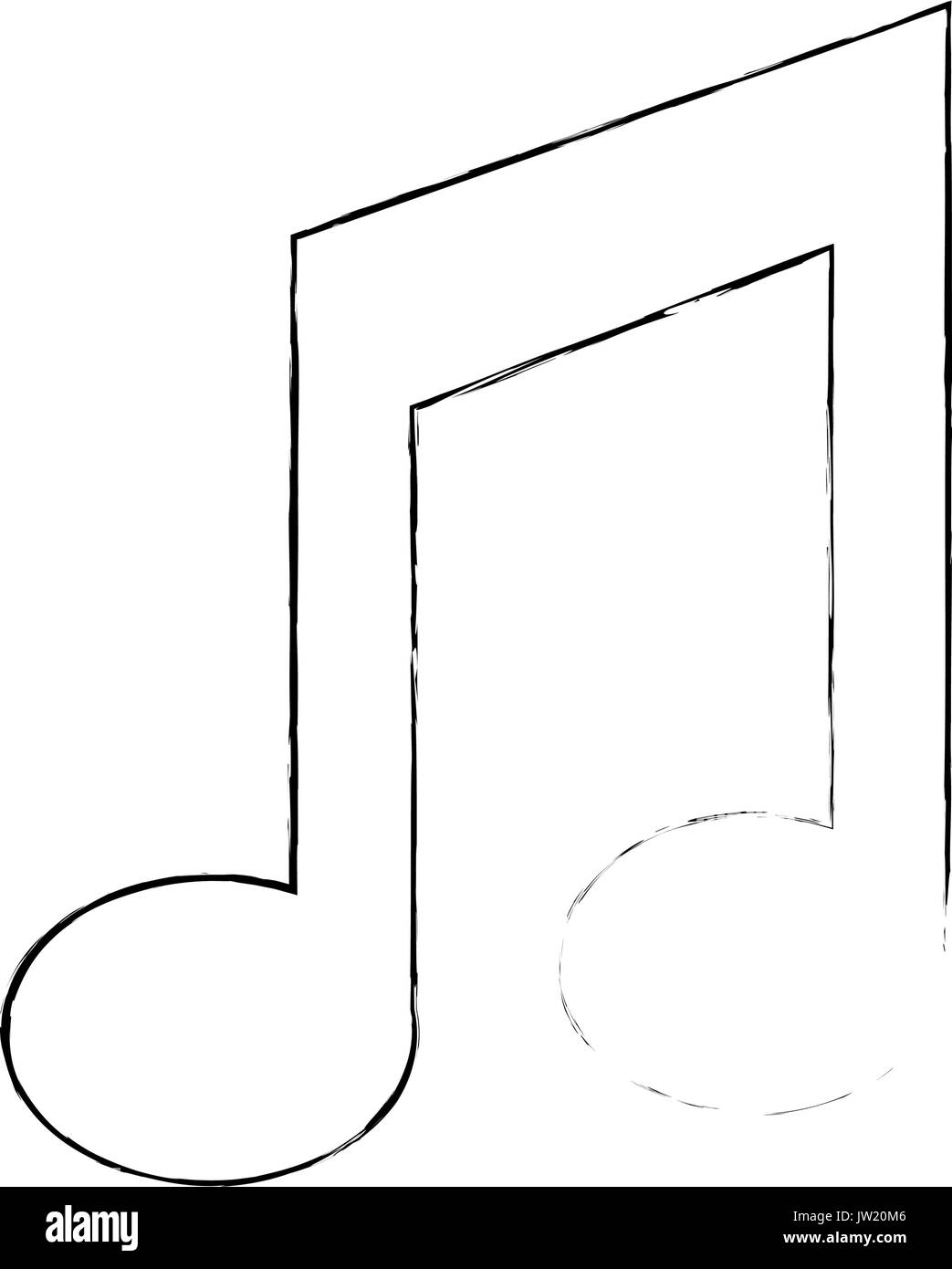 musical note icon over white background vector illustration Stock ...