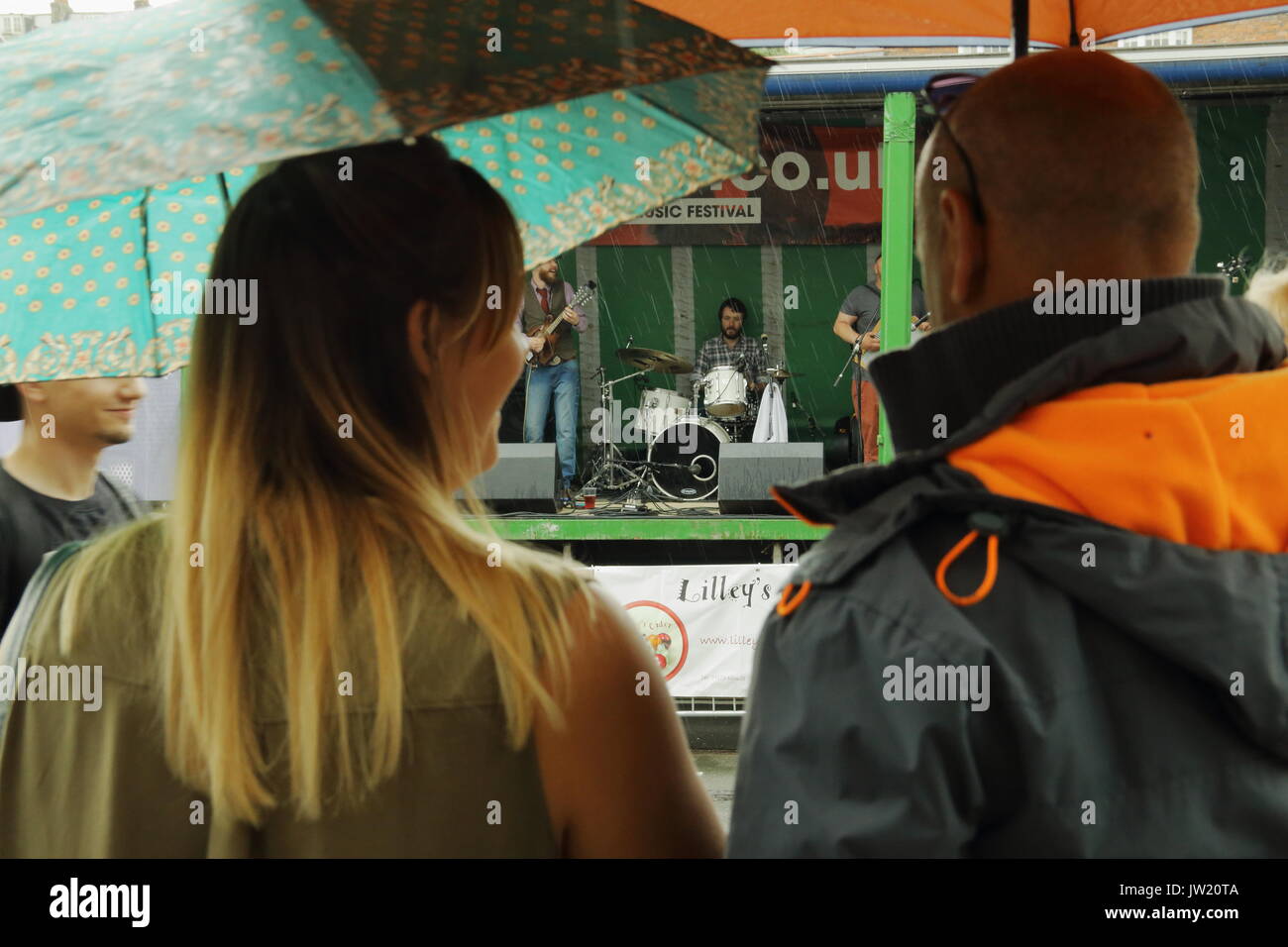 Fans enjoying Apple Tree Theory,quayside festival,weymouth,dorset,uk ...