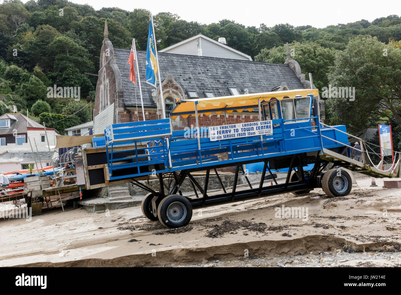 The sea tractor at South Sands, Salcombe, Devon, UK Stock Photo - Alamy