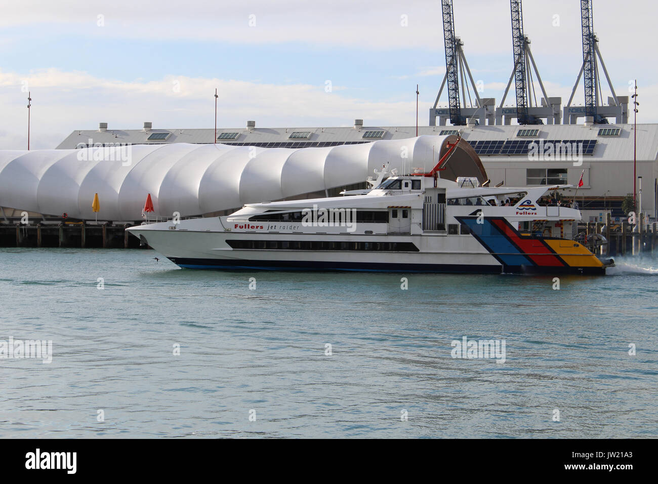 Fullers Auckland to Waiheke monuhull ferry Jet Raider in the Auckland ...