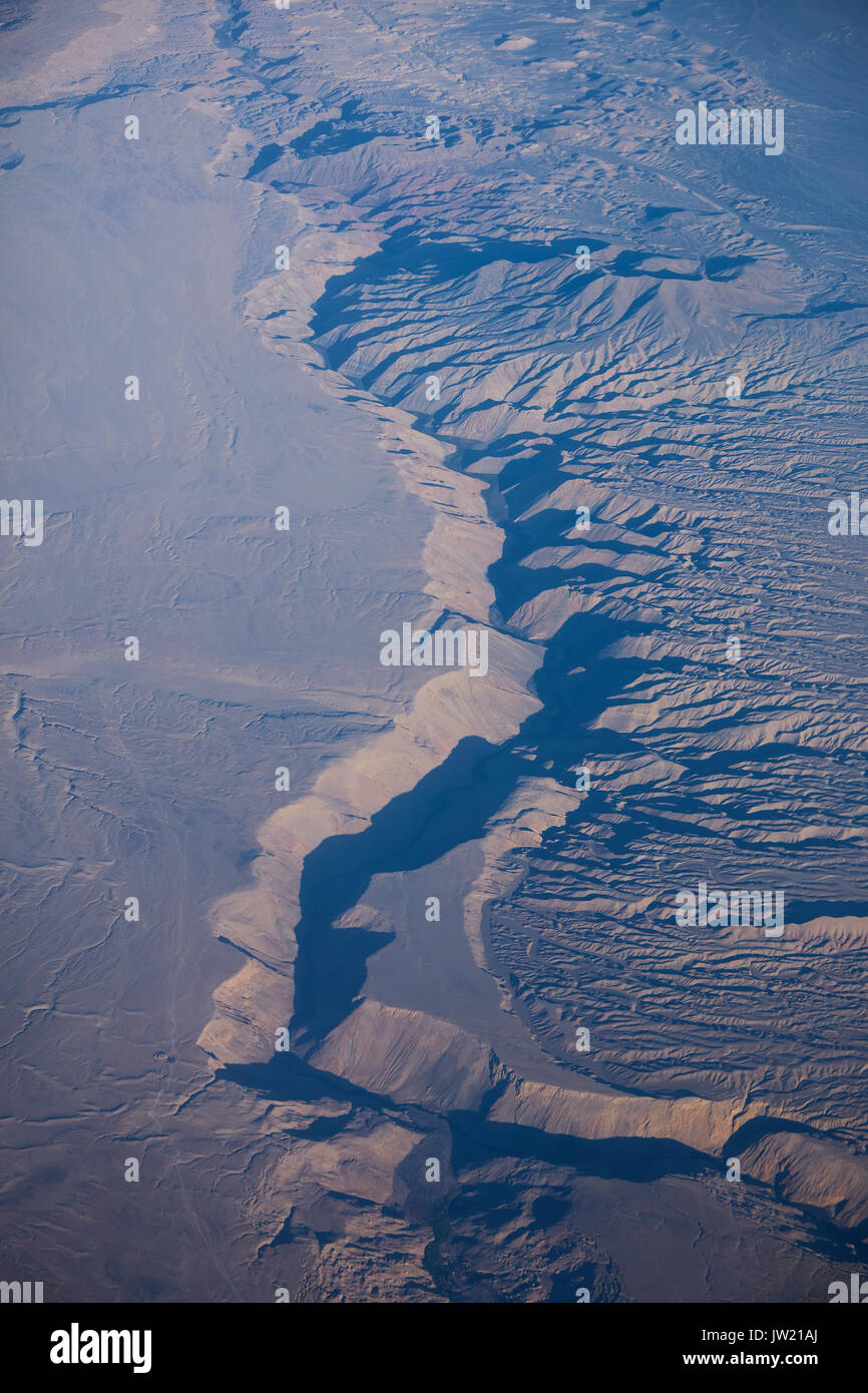 Eroded valleys in Atacama Desert near Calama, Northern Chile, South ...
