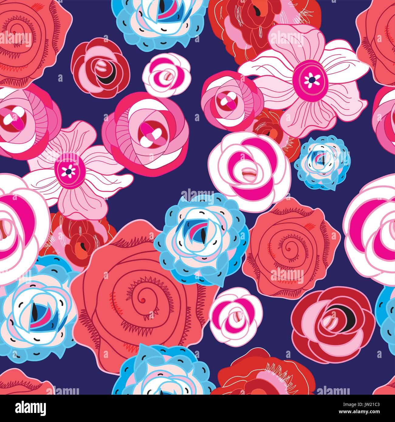 Different colored roses Stock Vector Images - Alamy