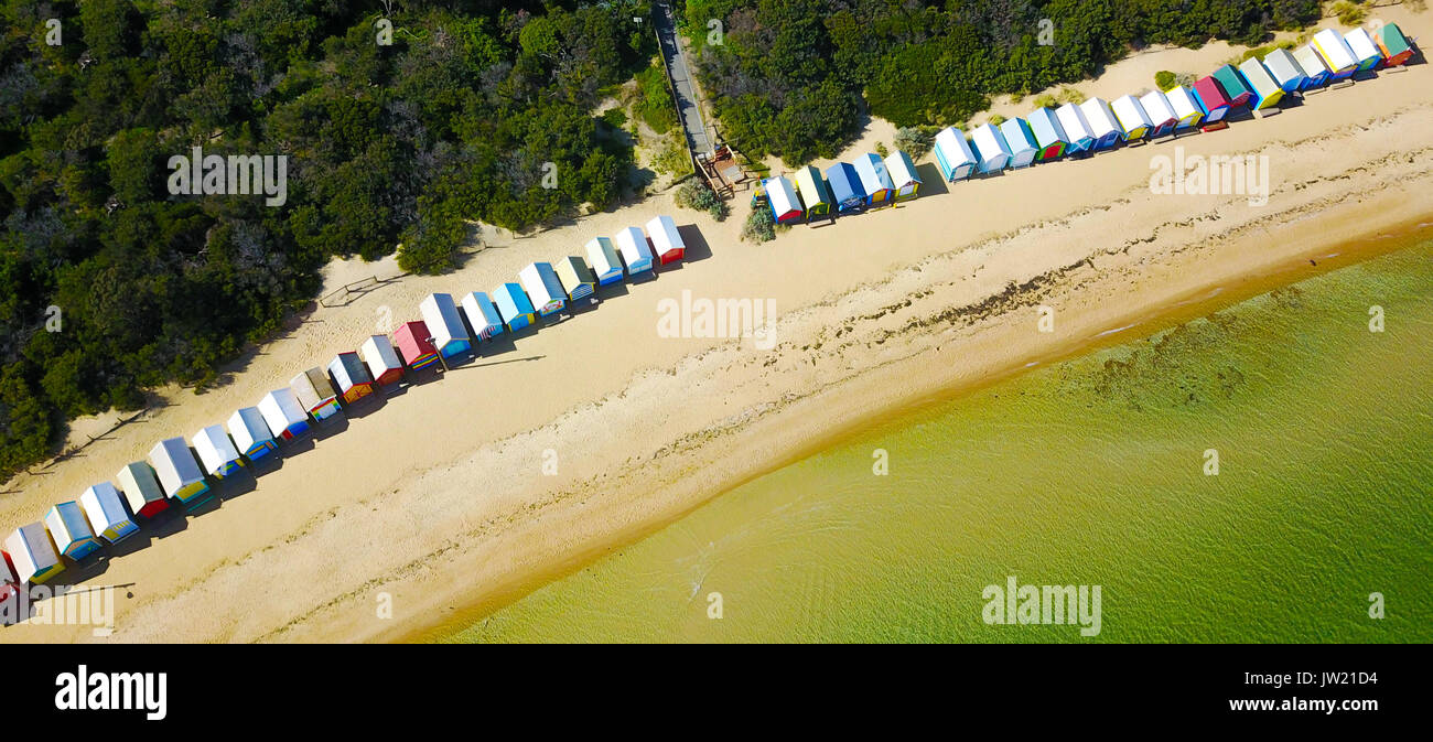 Colorful bathing huts in Brighton beach, Melbourne Stock Photo - Alamy