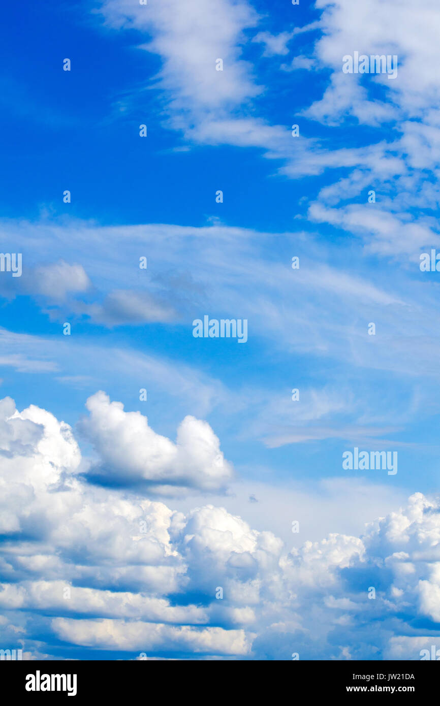 Bright Blue Sky Background with White Clouds Stock Photo - Alamy