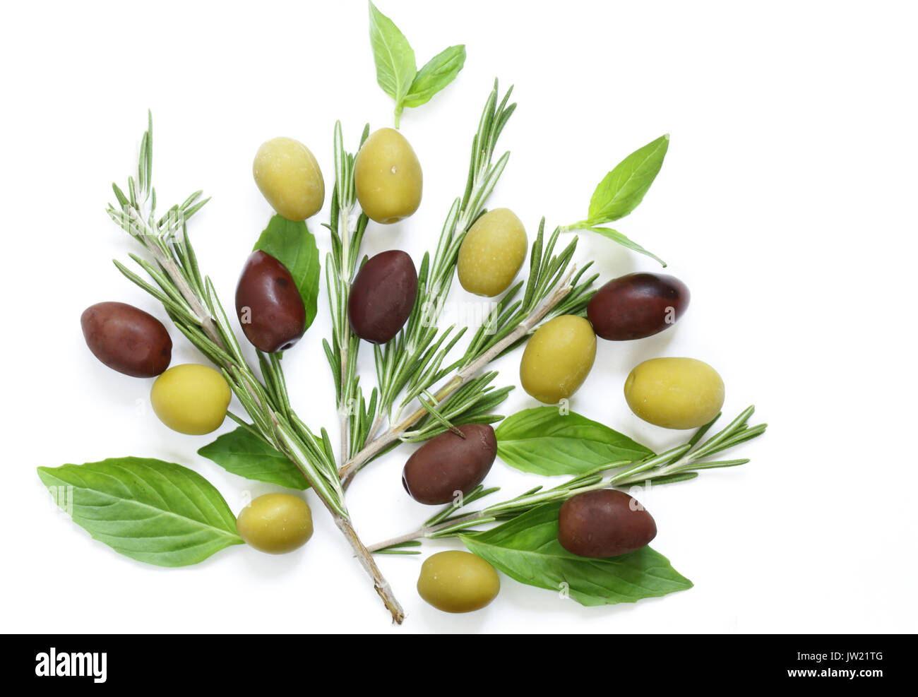 Natural olives with herbs and spices Stock Photo - Alamy