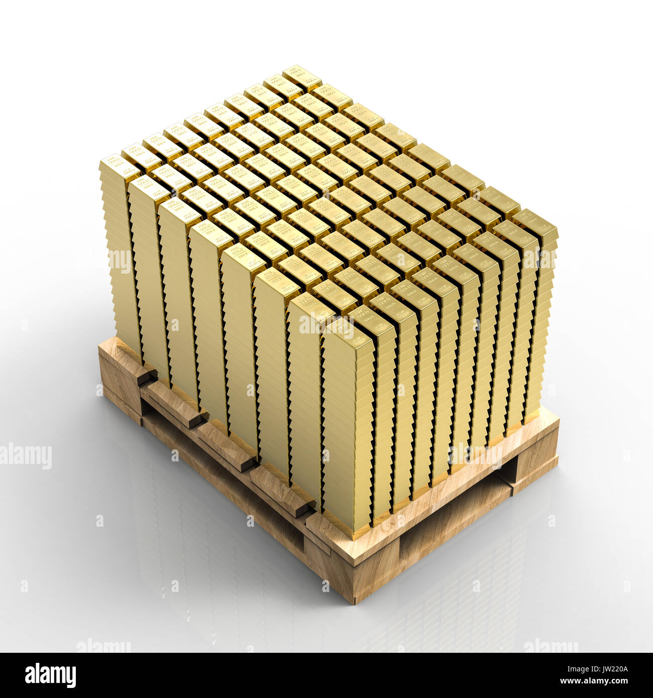 pallet of bullions on white background Stock Photo - Alamy