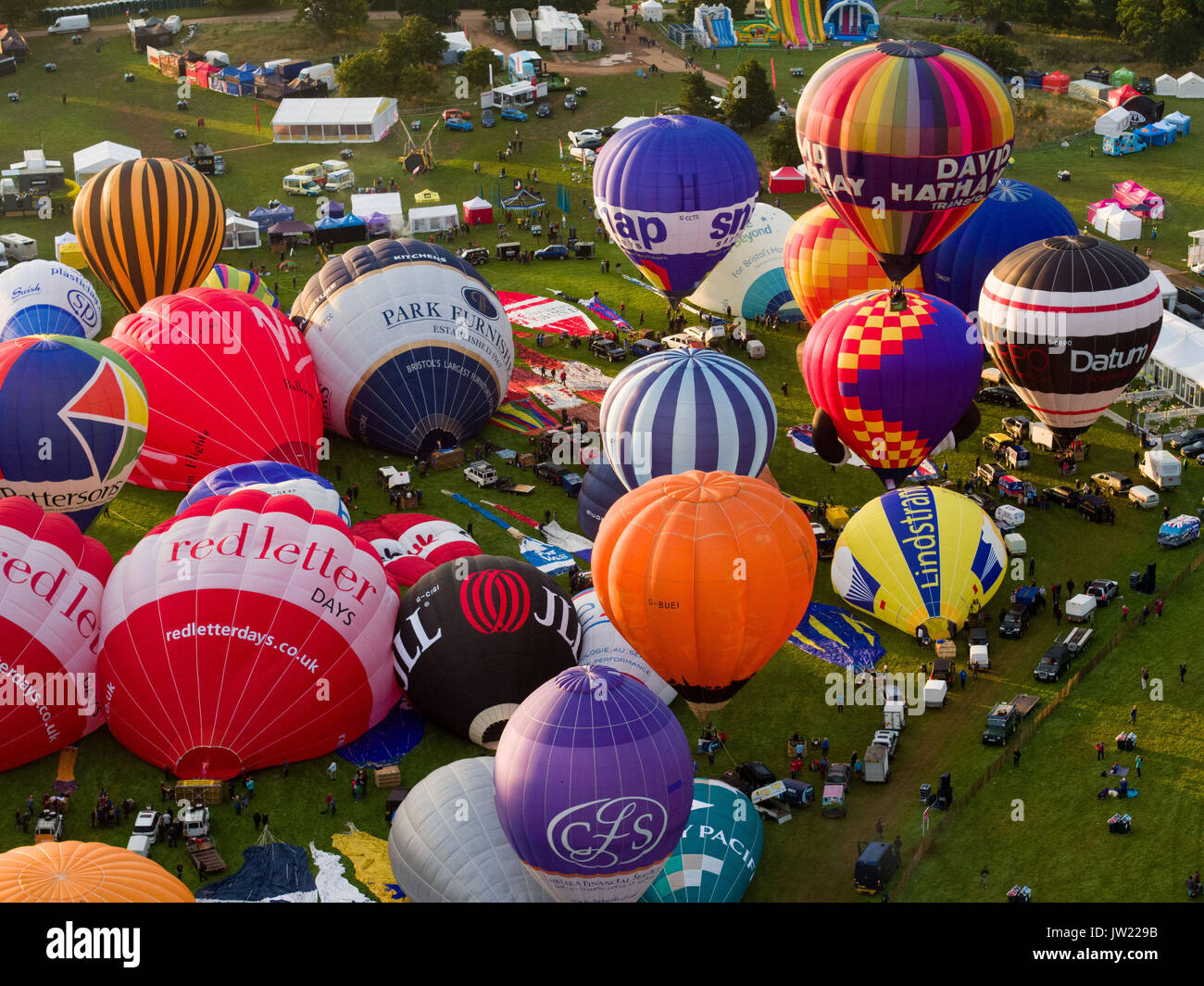 The mass ascent of balloons at the Bristol International Balloon Fiesta ...