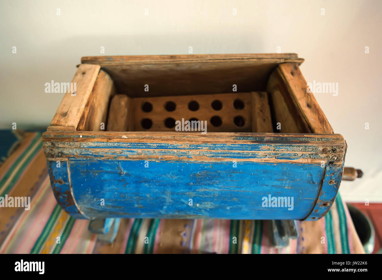 Antique wooden butter churn Stock Photo - Alamy