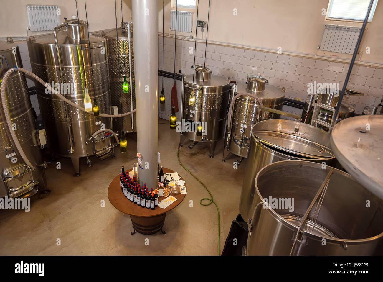 Modern winery with wine vats Stock Photo - Alamy