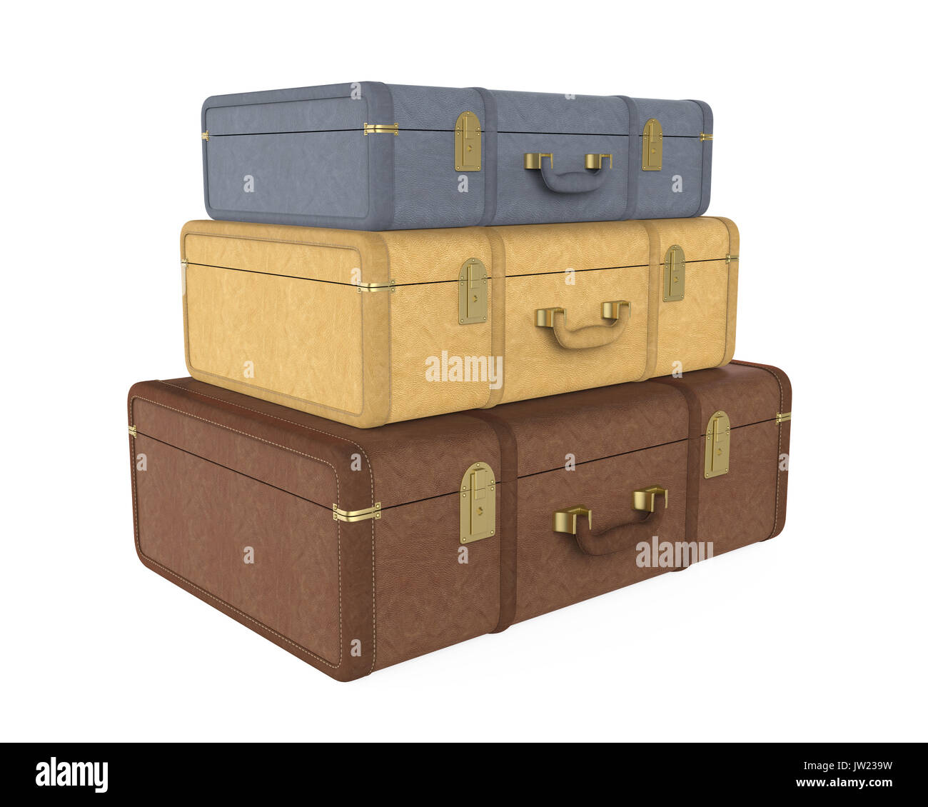 Suitcases pile stacked luggage Cut Out Stock Images & Pictures - Alamy