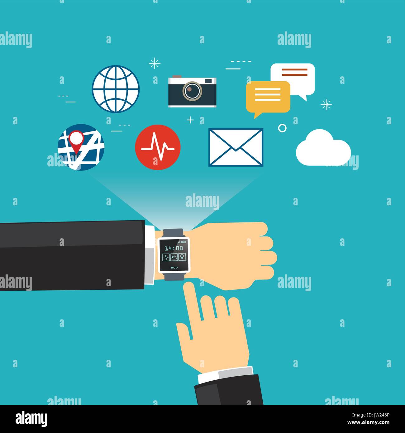 Hand watch vector vectors hi-res stock photography and images - Alamy