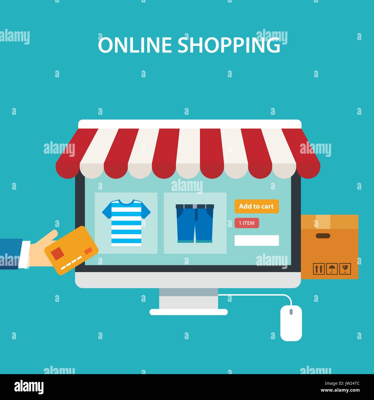 Online payment concept laptop Stock Vector Images - Alamy