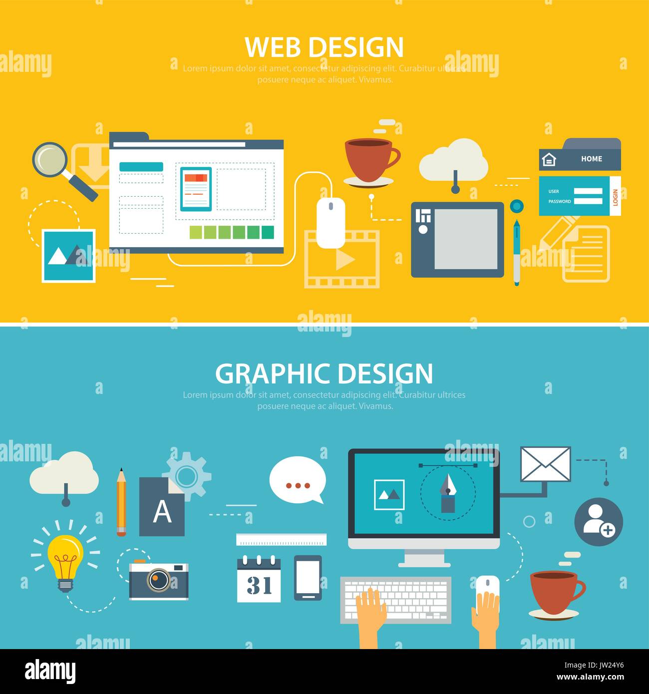 Web design computer Stock Vector Images - Alamy