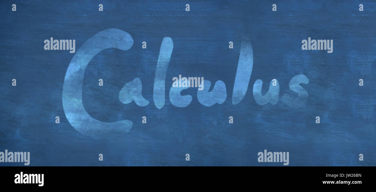 Calculus text against white background against blue background Stock ...