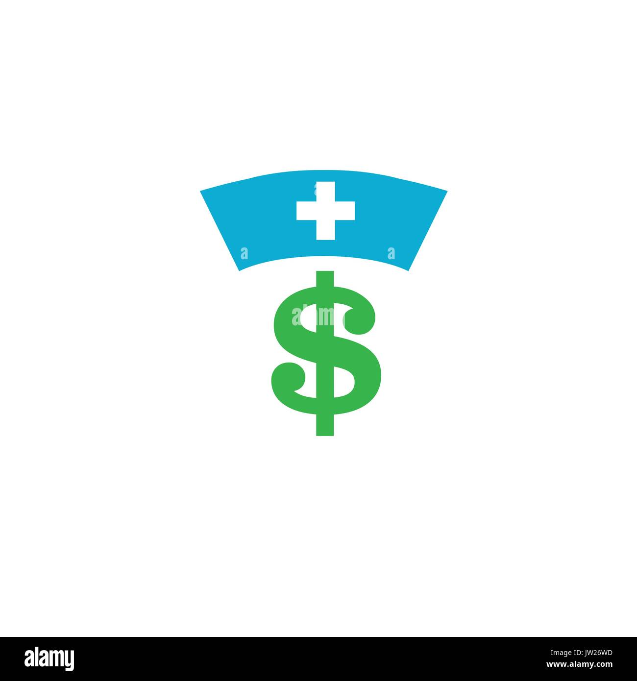 Healthcare costs and expenses showing nurses hat and dollar sign Stock ...