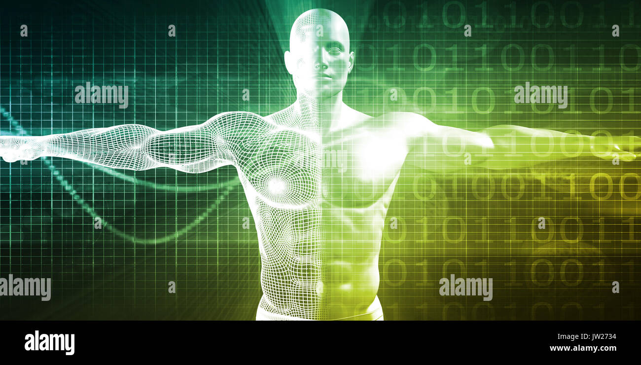 Advanced Medical Science with Human Body Mesh Transforming Stock Photo ...