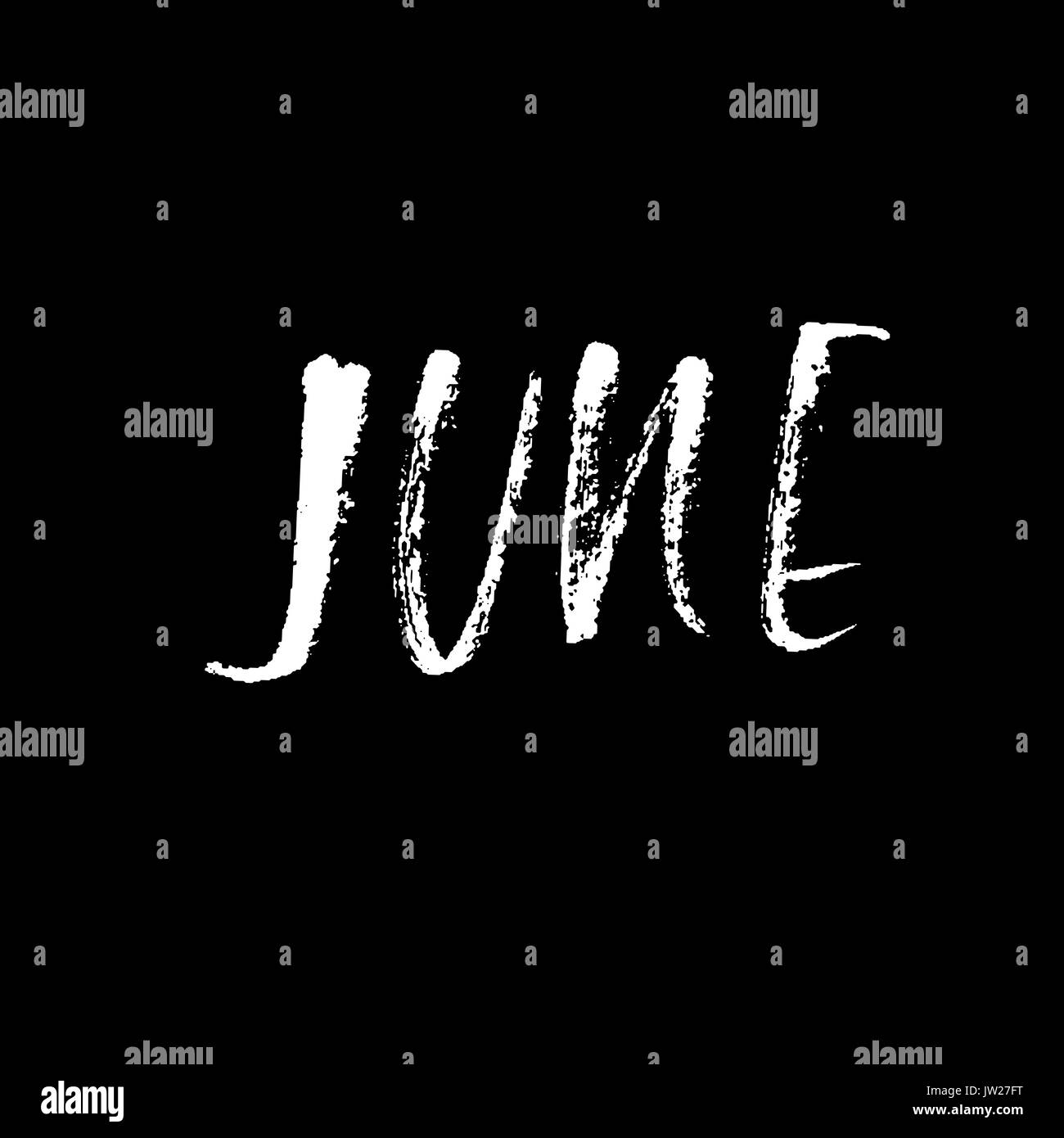 Hand drawn typography lettering. June. Month inscription. Vector ...