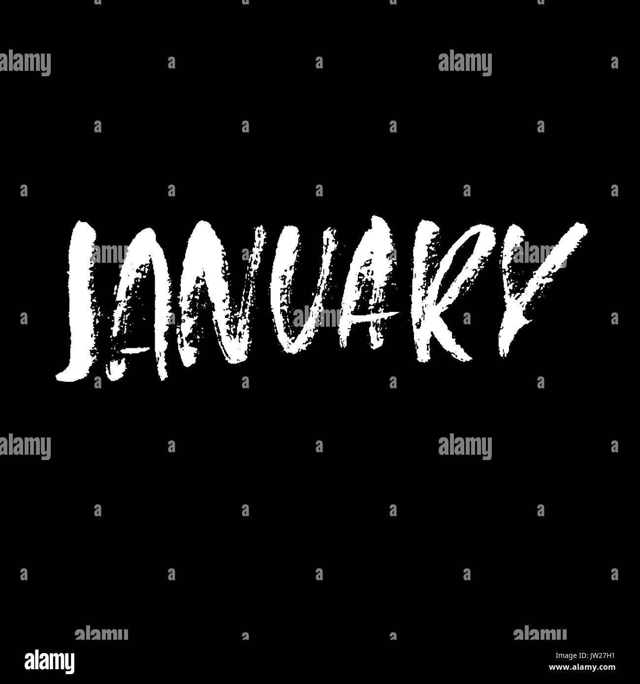 Hand drawn typography lettering. January. Month inscription. Vector ...
