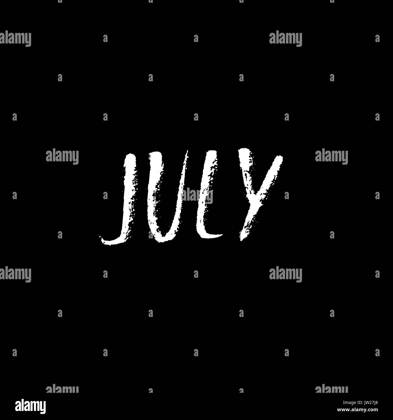 Hand drawn typography lettering. July. Month inscription. Vector ...